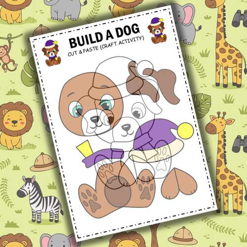 Dog Craft Activity-Build a Dog Template-Farm Pet Animal Activity,Cut ...