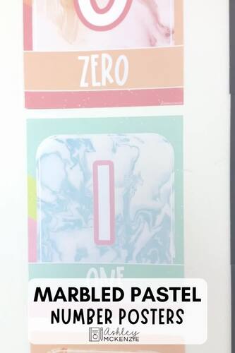 Marbled Pastel Classroom Decor | Number Posters - Editable! by Ashley ...