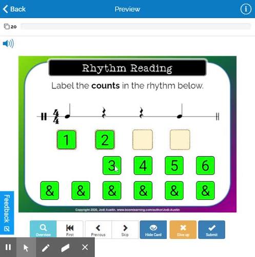 Rhythm Reading Boom Cards - Quarter Rest by Jodi Austin | TPT