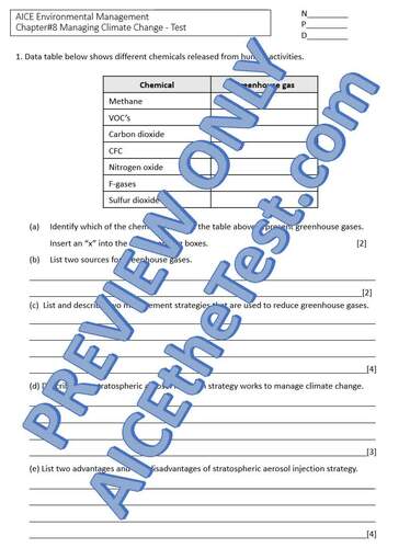 Ch8 Managing Climate Change TEST Cambridge Style - AICE Environmental ...
