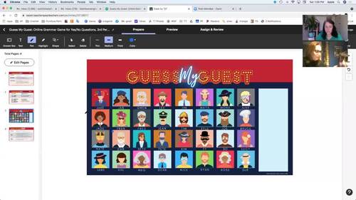 Online Guess Who Games: Jobs, People, and Animals: DO/BE, grammar ...