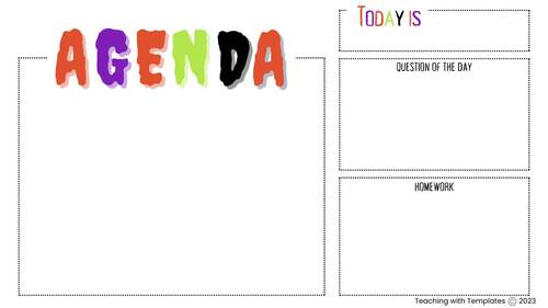 October Daily Agenda - Editable - Google Slides - Template Planner
