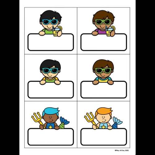 EDITABLE Summer Name Tags | Labels for Classroom Organization by Play ...