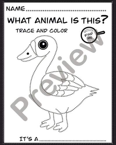 Animal, geometric shapes and number tracing & coloring pages, no ...