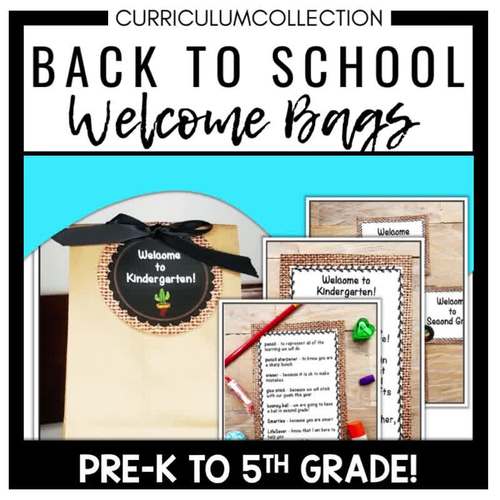 Back to School Open House Activities | Welcome Back Treat Bag | TPT