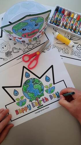 Earth Day Crown Hat Headbands Craft | Earth Day April Craftivity ...