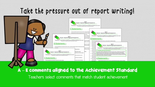Australian Curriculum Year 3 Visual Arts Report Card Comments and Criteria