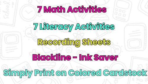 Rakin' the Leaves Blackline Math and Literacy Centers | TPT