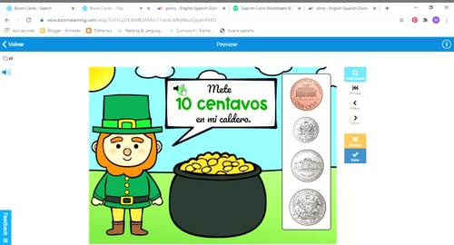 BOOM CARDS San Patricio:MONEDAS St.Patrick's Day Spanish coins Distance ...