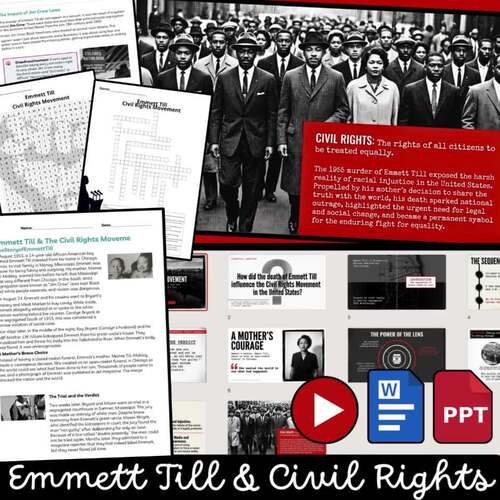 Emmett Till Black History Month Activities Word Search Worksheets ...