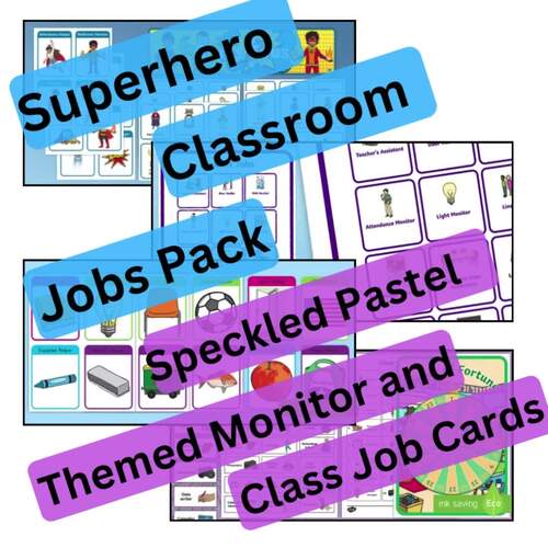 Classroom Jobs Pack|Multicoloured Stars Monitor and Class Job Cards