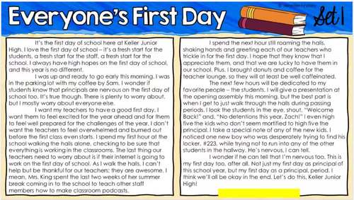 Back-to-School Paired Passages - w/ Digital Paired Passages Google Slides™