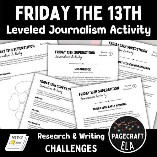 Friday 13th Superstition Journalism Activity with Unlucky Story ...
