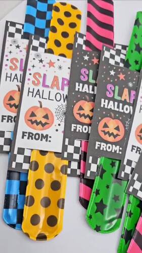 Halloween Slappy Bracelet Party Favor Tags Tags for Non Food Treats ...