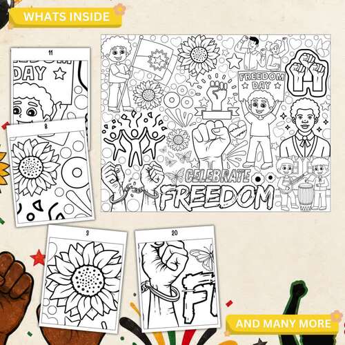 Juneteenth Collaboration Poster | Classroom Coloring Mural Activity