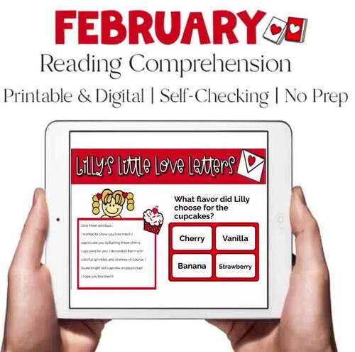Valentine's Day Reading Comprehension Boom Cards / Digital Task Cards