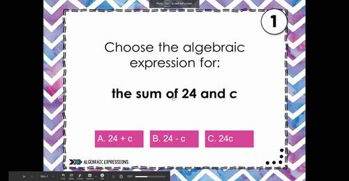 Writing Algebraic Expressions Activity Evaluating Expressions 6th Grade