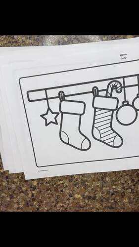 Christmas Stockings Coloring Pages Packet 3rd grade craft worksheet ...
