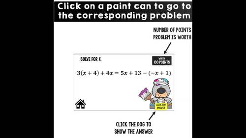 Solve Multi-Step Equations with the Variable on Both Sides Game Algebra 1