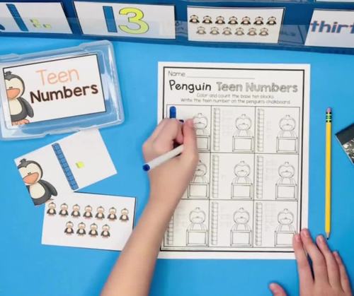 Teen Numbers Kindergarten Task Cards Decomposing Numbers Base Ten ...