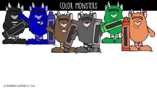 Crayon Monsters clip art, colors, teach COLORED Version by Melonheadz ...
