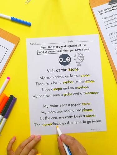 Long Vowel O Reading Comprehension Passage by The Joy in Teaching