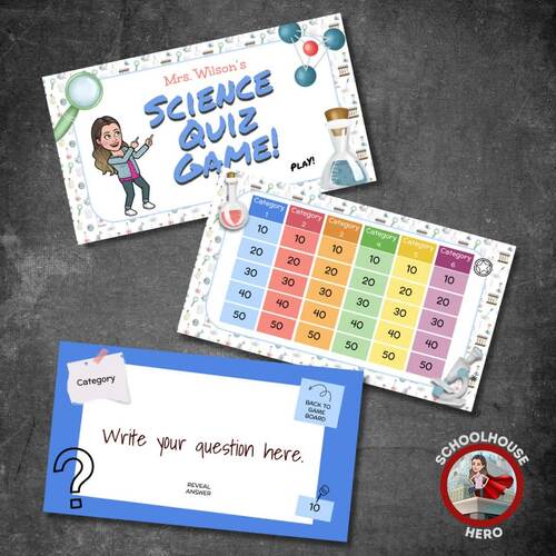 Editable Jeopardy Style Template Science Theme Google Slides Classroom Game