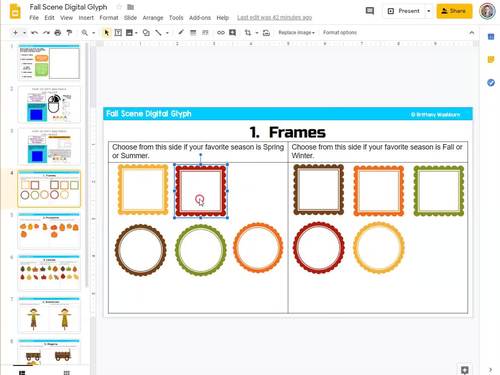 Fall Scene Digital Glyph Activity by Brittany Washburn | TpT