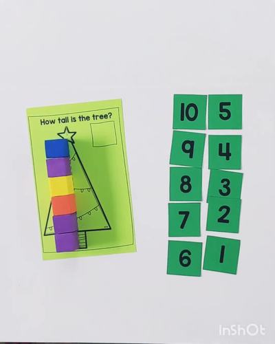 Non-Standard Measurement Cards and Counting Mat - Christmas Theme