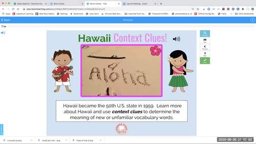 Boom Cards Hawaii Context Clues fourth grade tier 2 vocabulary | TpT