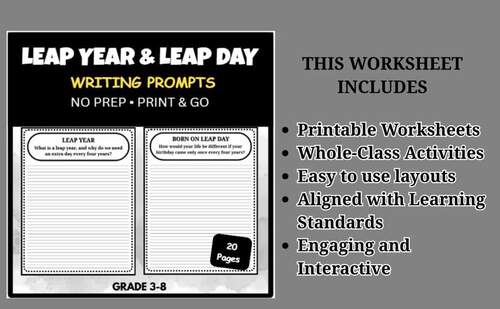 Leap Year Writing Activities – 20 Prompts to Inspire Grades 3–8 | TPT
