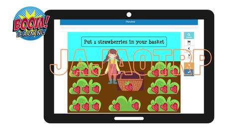 Spring Strawberry Picking Counting to 20 - Boom Cards Distance Learning