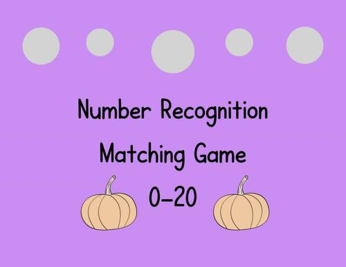 Number Recognition 0-20 Matching Game: Snowflakes by Ps Creative Zone