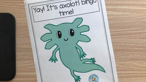 DOLLAR DEAL! Axolotl Bingo | Group Game | Animal Life Science | TPT