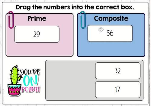 Prime and Composite Numbers Digital Boom Cards - 4th Grade Math 4.OA.B.4