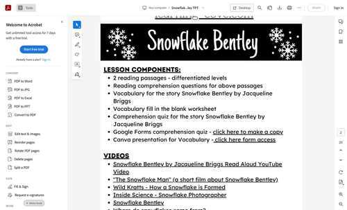 Snowflakes and Snowflake Bentley Unit by Learning Cove | TPT