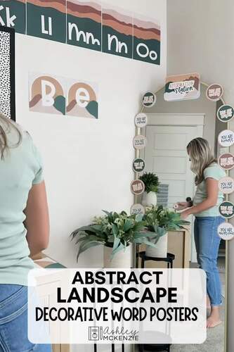 Abstract Landscape Classroom Decor | Decorative Word Posters - Editable!
