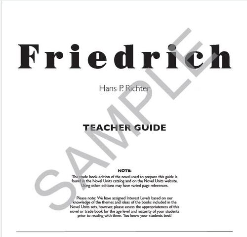 Friedrich Novel Units® Teacher Guide Novel Study | TPT