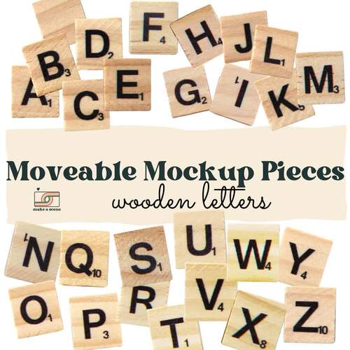 Wooden Letter Images | Mockup Movable Elements PNG files Transparent ...