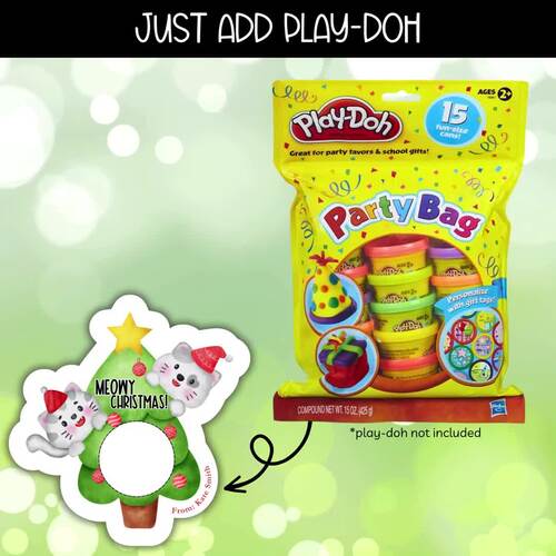 Christmas Play-Doh Favors Card, Holiday Playdoh Gift, Play Dough Non ...