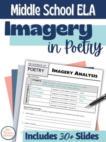 Imagery in Poetry Activities Middle School by Mrs Nelson Teaches