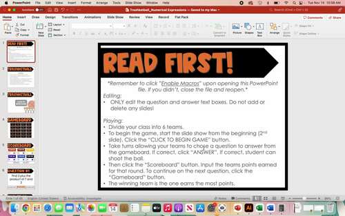 Writing Algebraic Expressions Game 5th Grade - Trashketball Test Prep ...