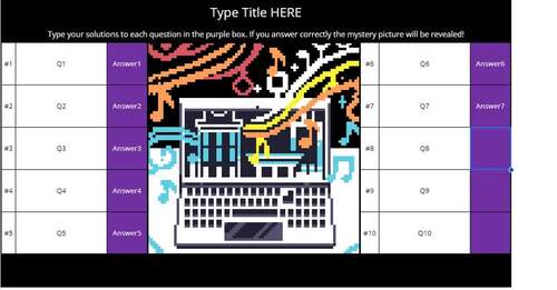 Laptop Commercial Use Pixel Art Activity Templates for Google Sheets