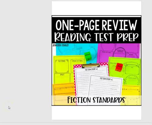 Reading Test Prep | One Page Reviews *Google Slides for Distance Learning