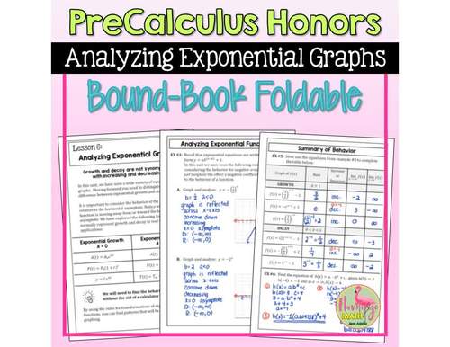 Analyzing Exponential Graphs Foldable by Flamingo Math by Jean Adams