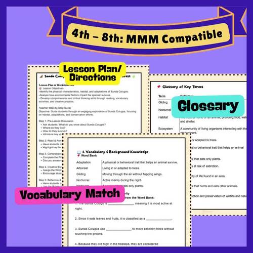 MMM Sunda Colugo: Engaging Activities & Printable Worksheets | TPT