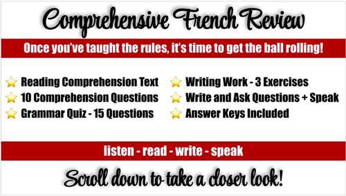 French Partitive Articles - Reading, Writing, Listening, Speaking