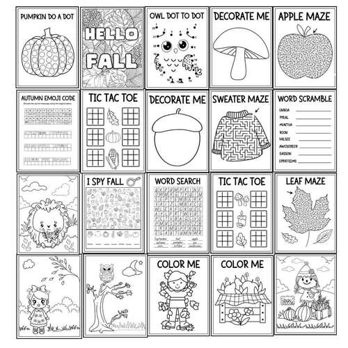 Fun Fall Kids Activities For October: Early Finishers & Morning Work Packet