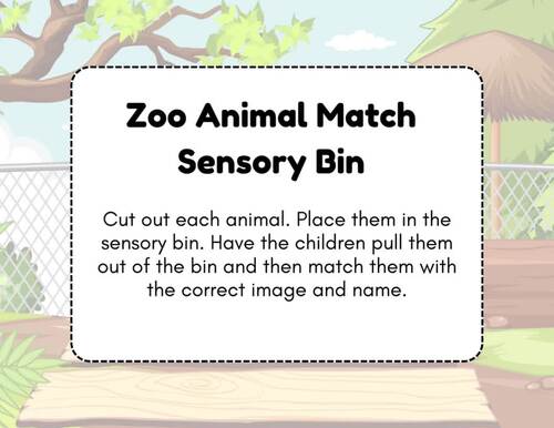 Zoo Animal Match Sensory Bin Activity, Hands On Animal Matching Game ...