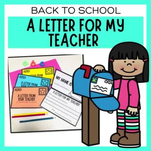 A Letter From My Teacher On The First Day Of School & All About Me Activity